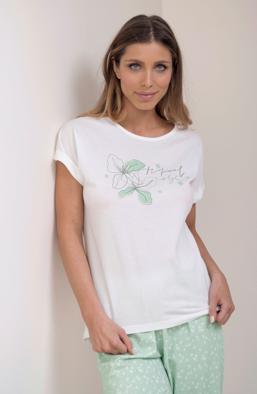 MARLA P-23 10 -z.pidzama 10 mint zelena/bele rade